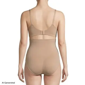 LANDS' END High Waist Brief Contour Flex Bottoms 2 Pack - Clay Bisque