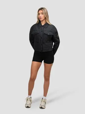 JACK1T Eden Quilted Shirt Jacket - Black
