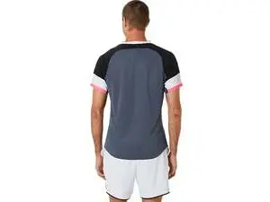 Asics Match Short Sleeve T-shirt 'grey White Black