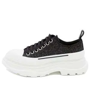 Alexander McQueen Tread Slick Lace Up Low Top Sneakers - Black