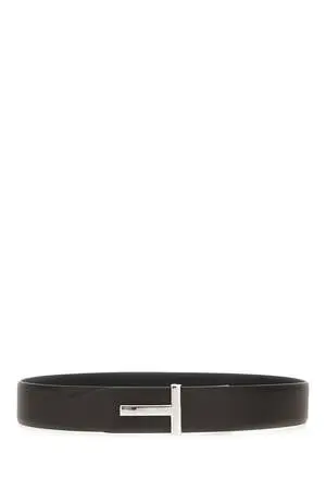 TOM FORD Leather Belt With Signature Buckle - Multicolor