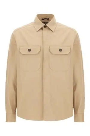 Zegna Cotton Shirt Jacket With Button Details - Multicolor