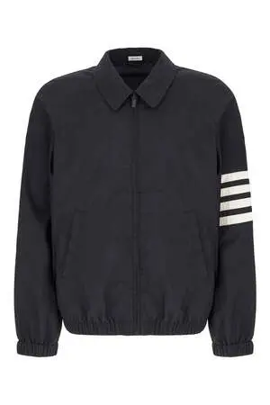 Thom Browne Zip-up Jacket With Signature Stripes - Multicolor