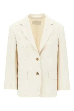 Dries Van Noten Striped Embroidered Blazer