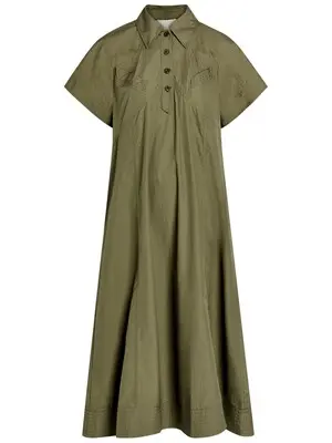 3.1 Phillip Lim Cotton-poplin Midi Shirt Dress - Olive