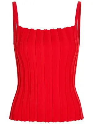Staud Skye Ribbed-knit Tank - Red