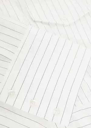 3.1 Phillip Lim Pinstriped Asymmetric Cotton-poplin Shirt - White