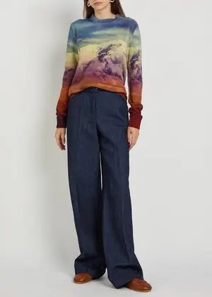 Gabriela Hearst Sael Printed Cashmere-blend Jumper