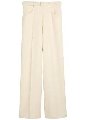 Gabriela Hearst Norman Silk And Wool-blend Trousers - Ivory