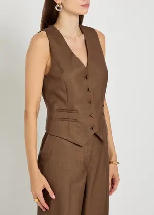 Gabriela Hearst Coleridge Wool And Silk-blend Vest