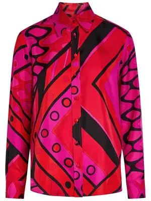 Emilio Pucci Printed Silk-twill Shirt - Pink