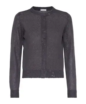 Brunello Cucinelli Sequin-embellished Linen-silk Cardigan
