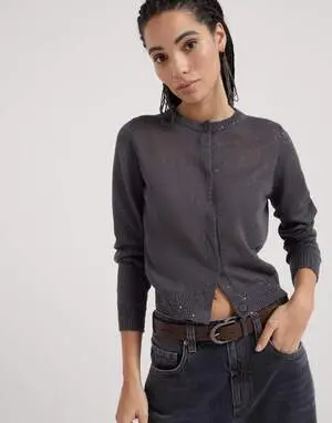 Brunello Cucinelli Sequin-embellished Linen-silk Cardigan