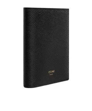 Celine Compact Wallet Triomphe Charms In Grained Calfskin