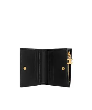Celine Compact Wallet Triomphe Charms In Grained Calfskin