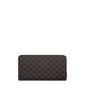 Celine Large Zipped Wallet In Triomphe Canvas
