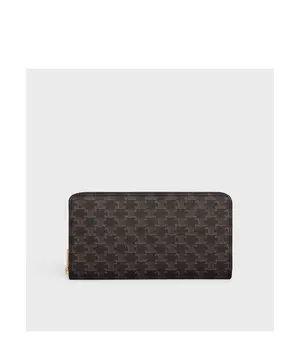 Celine Large Zipped Wallet In Triomphe Canvas