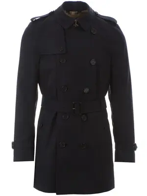 Burberry The Kensington Mid-length Trench Coat - Black