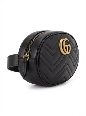 Gucci Gg Marmont Quilted Belt Bag - Black