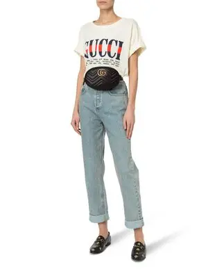Gucci Gg Marmont Quilted Belt Bag - Black