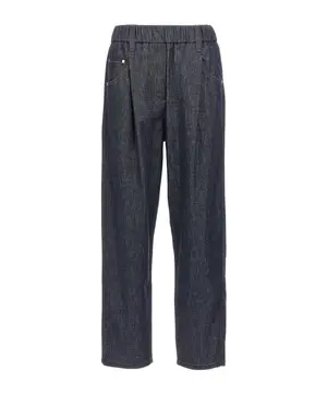 Brunello Cucinelli Elasticated Waistband Straight-leg Jeans