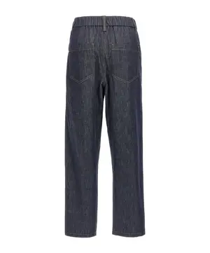Brunello Cucinelli Elasticated Waistband Straight-leg Jeans