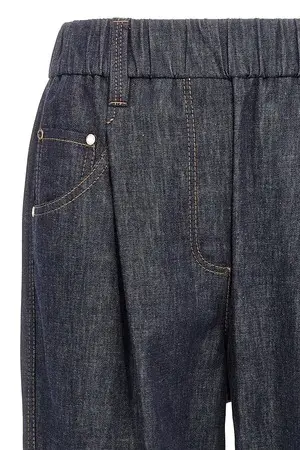 Brunello Cucinelli Elasticated Waistband Straight-leg Jeans