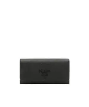 Prada Large Saffiano Leather Wallet - Black