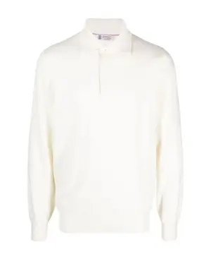 Brunello Cucinelli Long-sleeved Knitted Polo Shirt