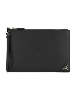 Prada Signboard Clutch - Black