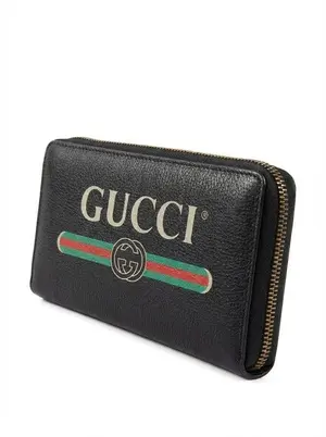 Gucci Logo Zip Around Wallet - Black