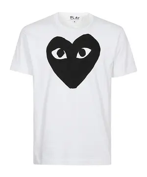 Play Comme Des Garcon Heart-print T-shirt - White