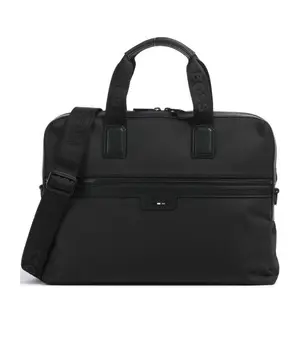Hugo Boss Ray Logo Embossed Zipped Laptop Bag - Black