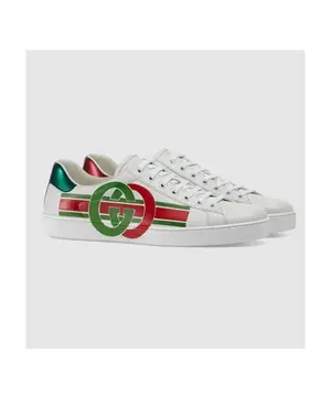 Gucci Gg Print Ace Sneakers - Gray