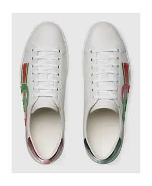 Gucci Gg Print Ace Sneakers - Gray