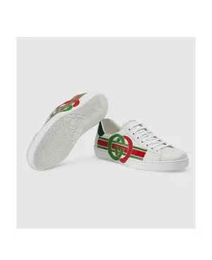 Gucci Gg Print Ace Sneakers - Gray