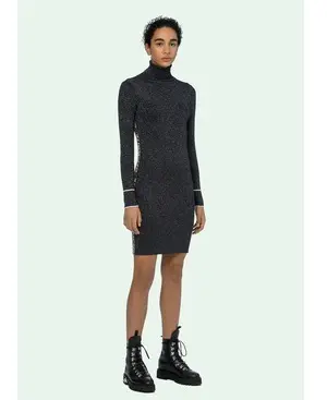 Off-White Logo Stripe Knitted Dress