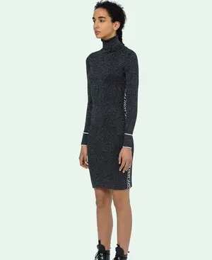 Off-White Logo Stripe Knitted Dress
