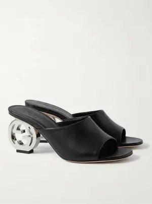 Gucci Logo Plaque Slip-on Mules
