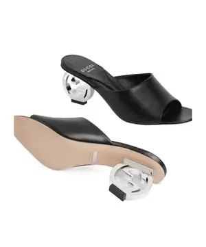 Gucci Logo Plaque Slip-on Mules