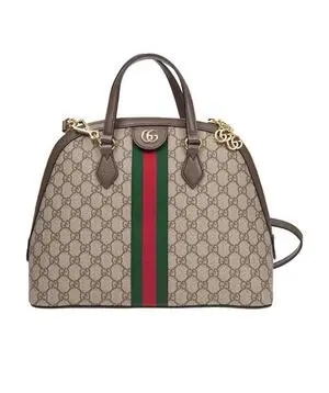 Gucci Ophidia Gg Medium Top Handle Bag - Beige/ebony