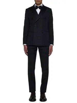 LARDINI Double-breasted Wool-blend Suit