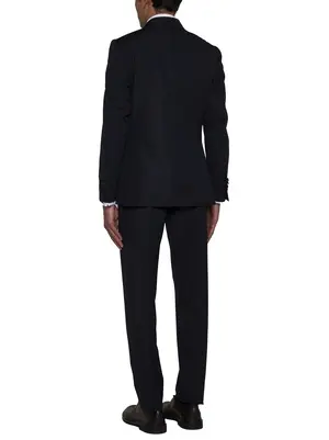 LARDINI Double-breasted Wool-blend Suit