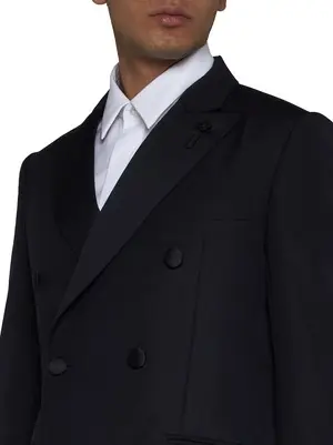 LARDINI Double-breasted Wool-blend Suit