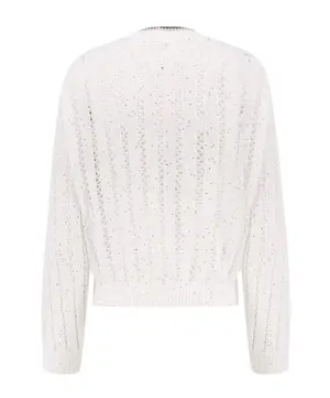 Brunello Cucinelli Dazzling Ribbed Net Cardigan