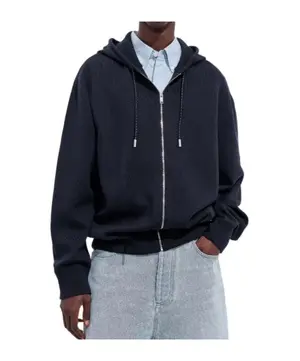 Bottega Veneta Double Wool Zip-up Hoodie - No