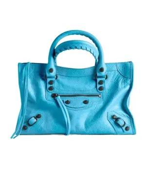 Balenciaga Le City Bag Small In Bleu Cyan - Blue-green