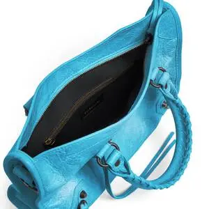 Balenciaga Le City Bag Small In Bleu Cyan