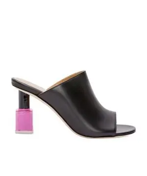 Loewe Nail Polish Mule In Calfskin - Black