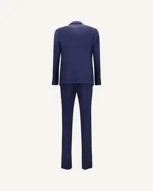 LARDINI Wool Suit With Double-breasted Jacket And Vest